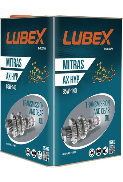 Lubex Mitras Ax Hyp 85W-140 15 kg Diferansiyel ve Dişli Yağı Lubex Mitras Ax Hyp 85W-140 15 kg Diferansiyel ve Dişli Yağı