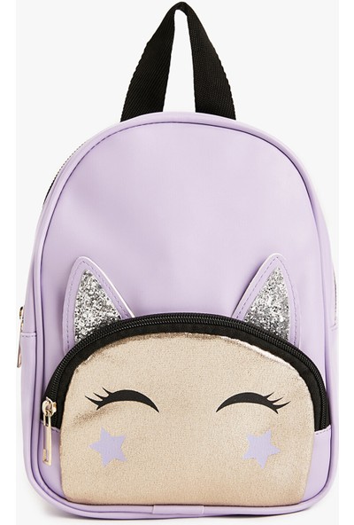 Koton Kız Çocuk Baskılı Simli Sırt Çantası
