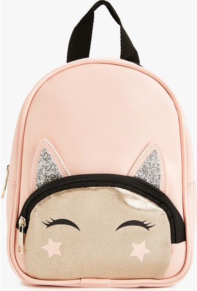 Koton Kız Çocuk Baskılı Simli Sırt Çantası