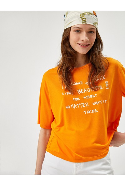 Koton Kadın Yazı Baskılı Tişört