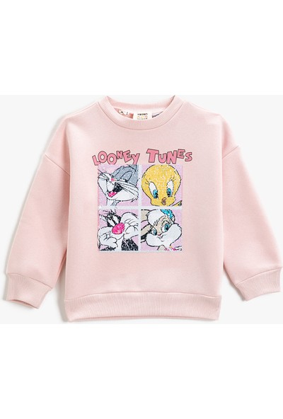 Koton Looney Tunes Lisanslı Baskılı Sweatshirt Bisiklet Yaka Pamuklu