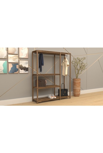 Metsan Ahşap Açık Gardırop 150X180X40 cm Elbise Askılığı Metsan Ahşap Açık Gardırop 150X180X40 cm Elbise Askılığı
