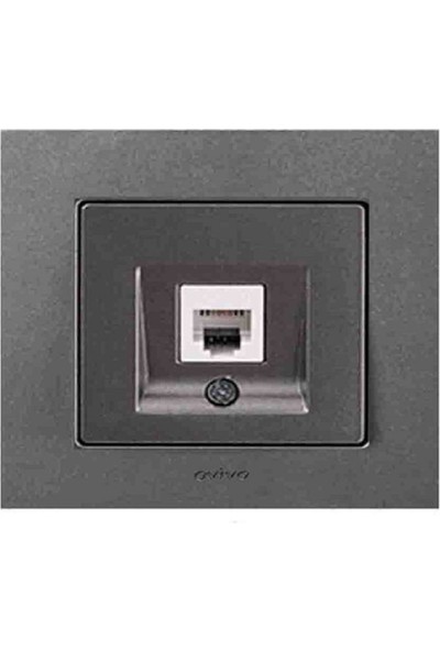 ovivo Grano Füme Nümeris Telefon Prizi (1XRJ11) + Çerçeve 12 Adet