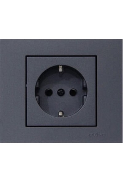 ovivo Grano Füme Topraklı Priz + Çerçeve 12 Adet ovivo Grano Füme Topraklı Priz + Çerçeve 12 Adet