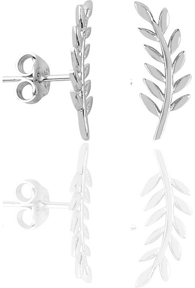 Söğütlü Silver Gümüş Rodyumlu Yaprak Modeli Küpe Söğütlü Silver Gümüş Rodyumlu Yaprak Modeli Küpe