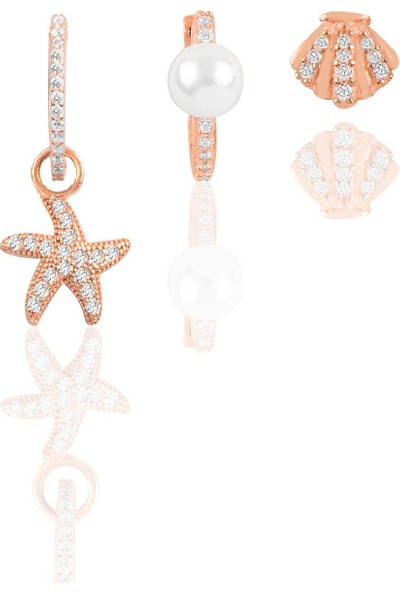 Söğütlü Silver Gümüş Rose Zirkon Taşlı Deniz Kombin Üçlü Küpe Seti Söğütlü Silver Gümüş Rose Zirkon Taşlı Deniz Kombin Üçlü Küpe Seti