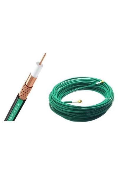 Etka Uydu Kablosu 1 Metre Rg 6/u6 4K F Konnektörlü Koaksiyel Bakır Kablo Uydu, Tv Kablosu Yeşil Etka Uydu Kablosu 1 Metre Rg 6/u6 4K F Konnektörlü Koaksiyel Bakır Kablo Uydu, Tv Kablosu Yeşil