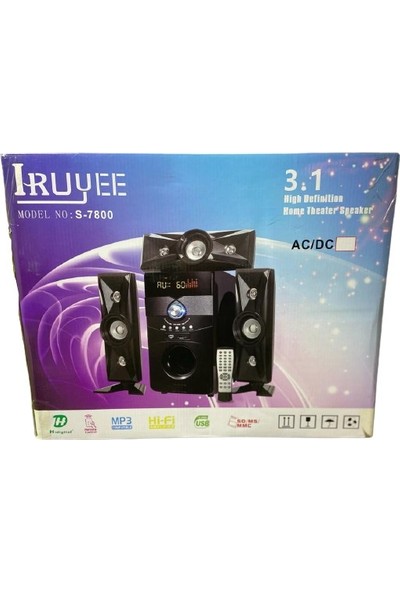 Iruyee 3+1 Ses Sistemi Mp3/usb/sd/ms/mmc Hi-Fi Uzaktan Kumanda Kontrollü Ses Sistemi Iruyee S-7800 Iruyee 3+1 Ses Sistemi Mp3/usb/sd/ms/mmc Hi-Fi Uzaktan Kumanda Kontrollü Ses Sistemi Iruyee S-7800