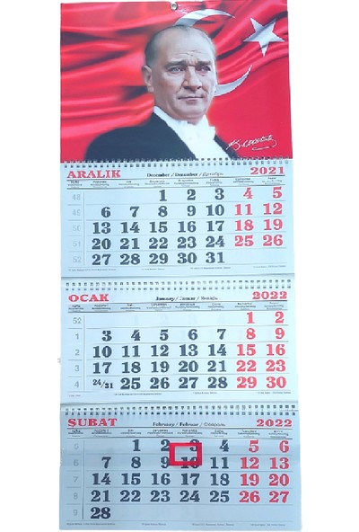 Keskin Color 2022 Spiralli Jumbo 3 Aylık Gemici Takvimi Keskin 840401-99 Atatürk 1 Keskin Color 2022 Spiralli Jumbo 3 Aylık Gemici Takvimi Keskin 840401-99 Atatürk 1