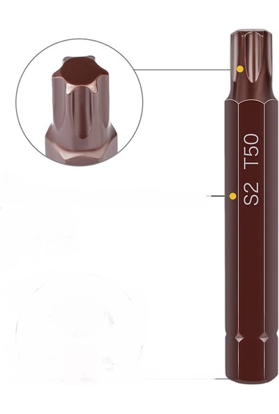 Kayasan Kaplamalı Mıknatıslı Torx Bits Uç T50 75 mm Kayasan Kaplamalı Mıknatıslı Torx Bits Uç T50 75 mm