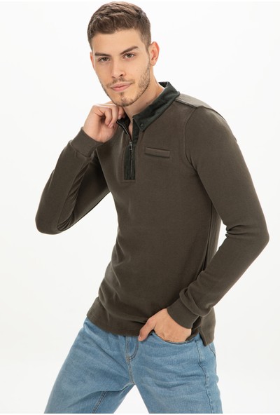 Corazzo Fermuar Detaylı Polo Yaka Selanik Triko