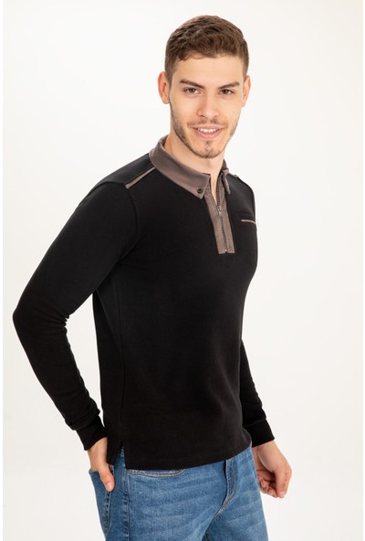 Corazzo Fermuar Detaylı Polo Yaka Selanik Triko