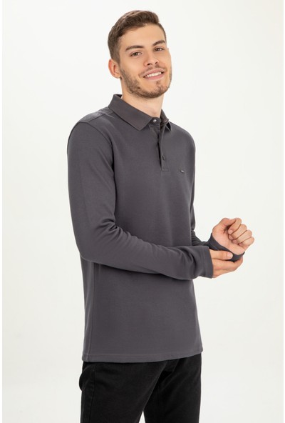 Corazzo Omuz Baskılı Polo Yaka Sweetshirt