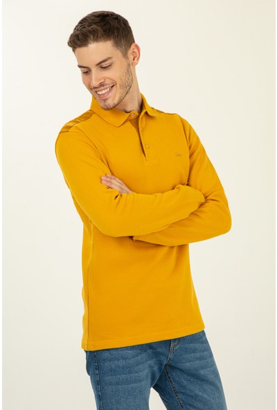 Corazzo Omuz Baskılı Polo Yaka Sweetshirt