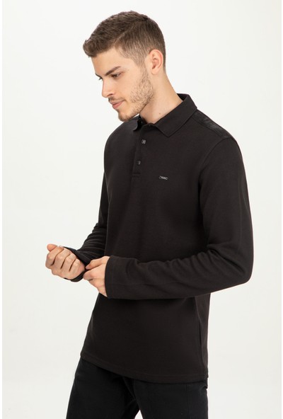 Corazzo Omuz Baskılı Polo Yaka Sweetshirt