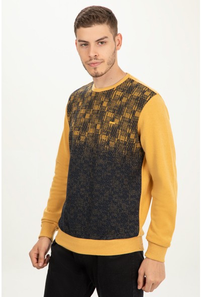 Corazzo Bisiklet Yaka Desenli Selanik Sweetshirt