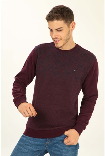 Corazzo Bisiklet Yaka Desenli Selanik Sweetshirt