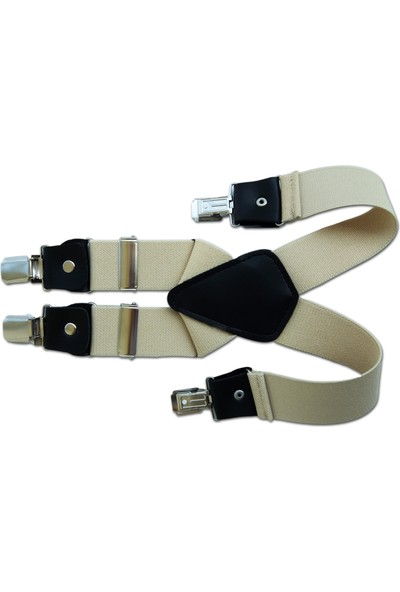 Kemer Sepeti Bej Renkli 4 Klipsli Pantolon Askısı Kemer Sepeti Bej Renkli 4 Klipsli Pantolon Askısı