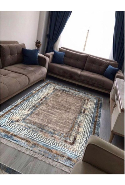 Krem Batik Kaymaz Tabanlı Yıkanabilir Halı Kilim Yolluk Kırem Kahve Rengi Krem Batik Kaymaz Tabanlı Yıkanabilir Halı Kilim Yolluk Kırem Kahve Rengi