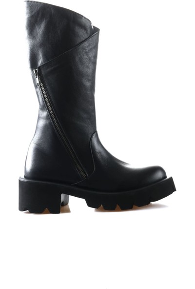Bueno Siyah Flotter Deri Kadın Topuklu Çizme Bueno Siyah Flotter Deri Kadın Topuklu Çizme