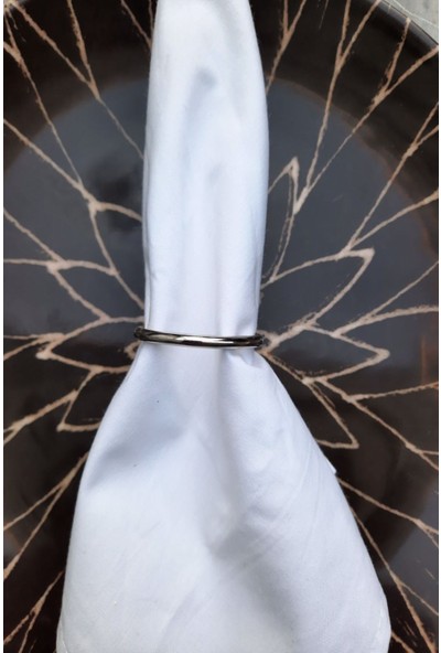 12 Adet Gümüş Metal Peçete Halkası