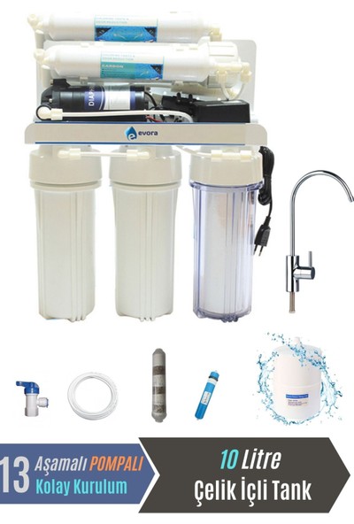 Evora 13 Aşamalı Açık Kasa Pompalı Su Arıtma Cihazı
