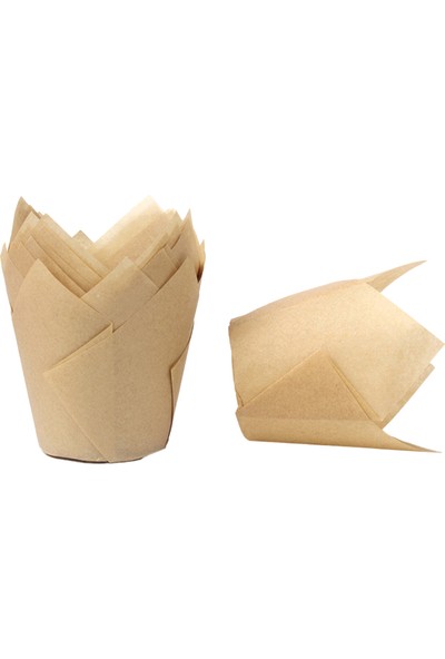 Eternal 50 Adet Lale Çiçek Şekli Muffin Fincan Tek Kullanımlık Kağıt (Yurt Dışından)