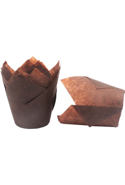 Eternal 50 Adet Lale Çiçek Şekli Muffin Fincan Tek Kullanımlık Kağıt (Yurt Dışından)
