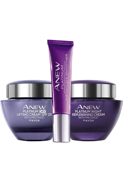 Avon Anew Platinum Gece Gündüz Yüz Kremi ve Göz Pürüzsüzlüğü Kremi Paketi Avon Anew Platinum Gece Gündüz Yüz Kremi ve Göz Pürüzsüzlüğü Kremi Paketi