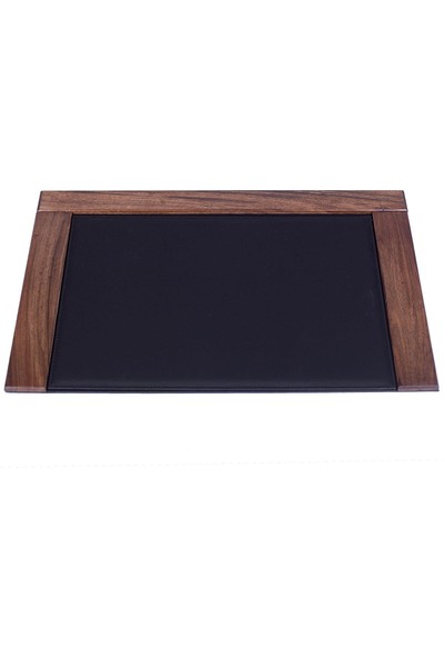 İsimlik Sepeti Ahşap Çerçeveli Kapaklı Deri Masa Sümeni