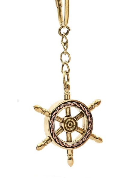 WorldPearl Pirinç Dümenli Anahtarlık