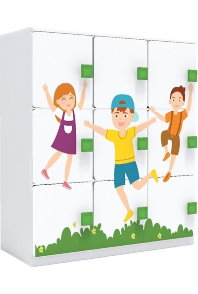 Woody Life 9 Kapaklı Çocuk Odası Anaokulu Kreş Dolap Ilkbahar Temalı Woody Life 9 Kapaklı Çocuk Odası Anaokulu Kreş Dolap Ilkbahar Temalı