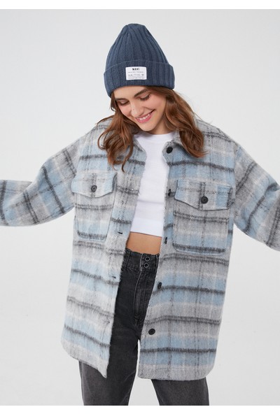 Mavi Kadın Kareli Mavi Ceket 1110005-80178