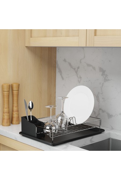 Tekno-tel KB006 Bulaşıklık - Krom+Siyah