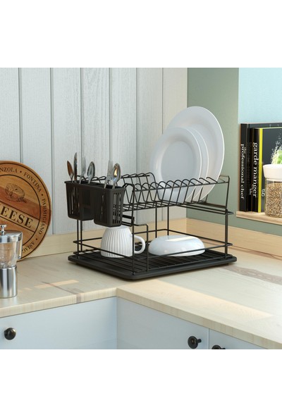 Tekno-tel KB010 2 KATLI MAT SİYAH BULAŞIKLIK Tekno-tel KB010 2 KATLI MAT SİYAH BULAŞIKLIK