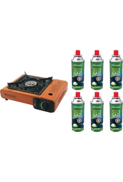 Orgaz CK501-1 Tek Gözlü Portatif Ocak Plastik Çantalı Turuncu + Kartuş Altılı KTS-227 Orgaz CK501-1 Tek Gözlü Portatif Ocak Plastik Çantalı Turuncu + Kartuş Altılı KTS-227