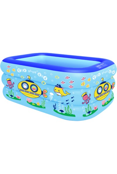 Mj Toys Şişme Yüzme Havuzu Çocuk Bebek Küvet Banyo Çocuk Havuzu 1-5 Kişi Için Şişme Havuz 130 cm