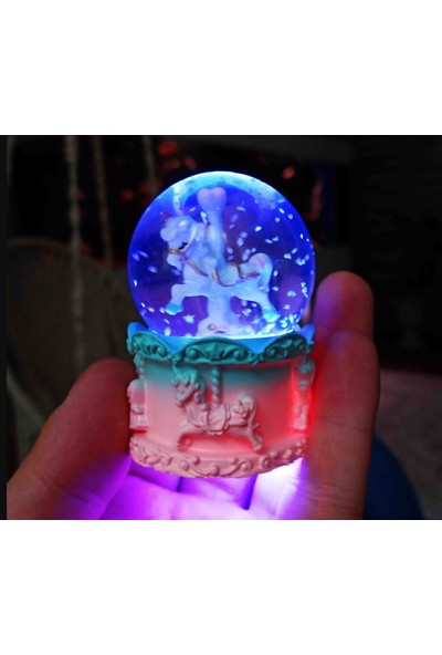 Şifainur 3D Unicorn Atlı Karınca Mini Kar Küresi Işıklı Otomatik Renk Değiştiren Gece Lambası Şifainur 3D Unicorn Atlı Karınca Mini Kar Küresi Işıklı Otomatik Renk Değiştiren Gece Lambası