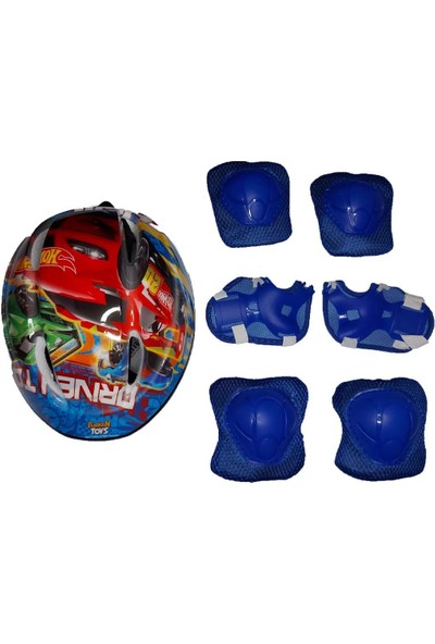 Viyoly Mavi Çocuk Kaskı ve Dizlik Takımı