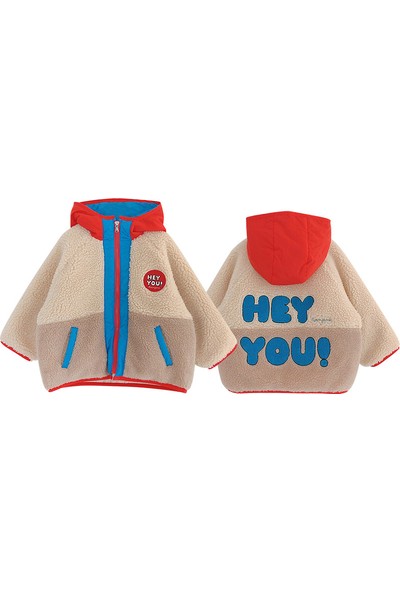 Westemory Çocuk Kuzu Peluş Kapüşonlu Ceket