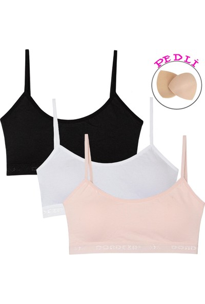 İlbaş Genç Kız 3'lü Pedli Ip Askı Düz Ilk Sütyen Büstiyer İlbaş Genç Kız 3'lü Pedli Ip Askı Düz Ilk Sütyen Büstiyer