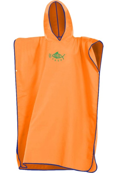 Strade Store Sörf Panço Hızlı Kuruyan Değişen Robe Sörfçü Havlusu Kapüşonlu Cape Orange (Yurt Dışından)
