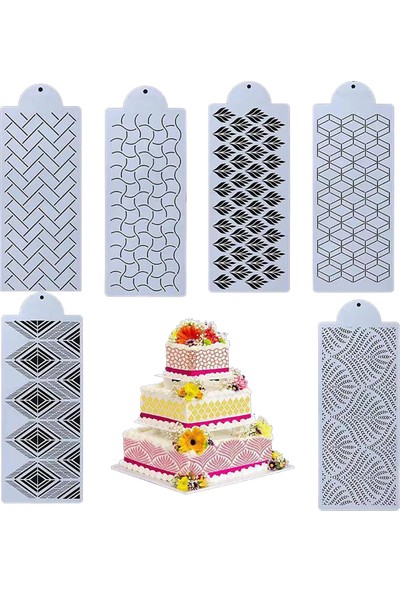 Eternal 6 Adet Kek Şablonlar Düzensiz Desen Kek Baskı Aracı (Yurt Dışından) Eternal 6 Adet Kek Şablonlar Düzensiz Desen Kek Baskı Aracı (Yurt Dışından)