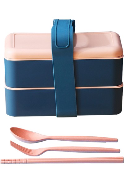 Eternal 720 ML Çift Katmanlı Silikon + Plastik Öğle Yemeği Kutusu -Mavi (Yurt Dışından) Eternal 720 ML Çift Katmanlı Silikon + Plastik Öğle Yemeği Kutusu -Mavi (Yurt Dışından)