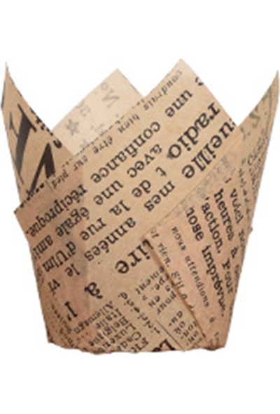 Eternal 100 Adet Muffin Fincan Şerit Lale Şekli Yağ Geçirmez Kağıt (Yurt Dışından)