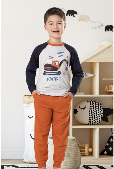 Özkan Underwear Özkan 31879 Erkek Çocuk Pamuklu Uzun Kollu Pijama Takımı