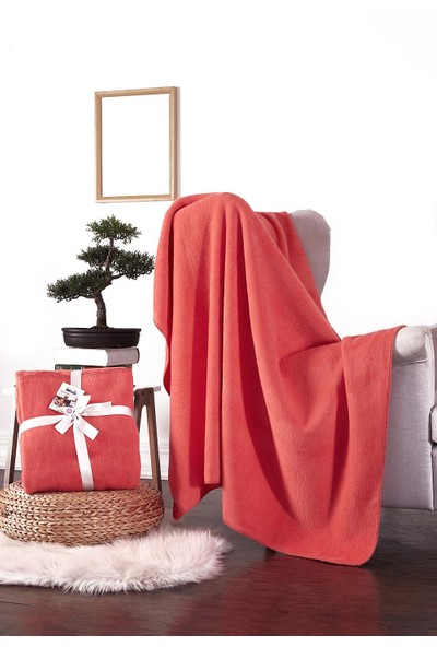 Dolce Bonita Home Pamuklu Tv Battaniye 127X155 Basic Nar Çiçeği