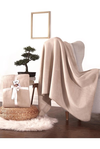 Dolce Bonita Home Pamuklu Tv Battaniye 127X155 Basic Bej