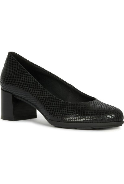 Geox D. New Annya Kadın Süet Topuklu Ayakkabı Siyah