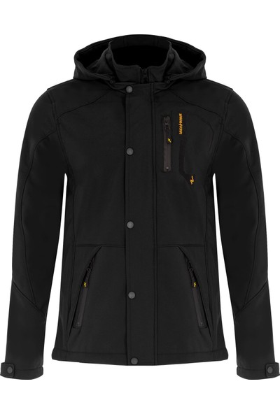 Softshell Dar Kesim Su Geçirmez Erkek Yağmurluk Mont Siyah Softshell Dar Kesim Su Geçirmez Erkek Yağmurluk Mont Siyah